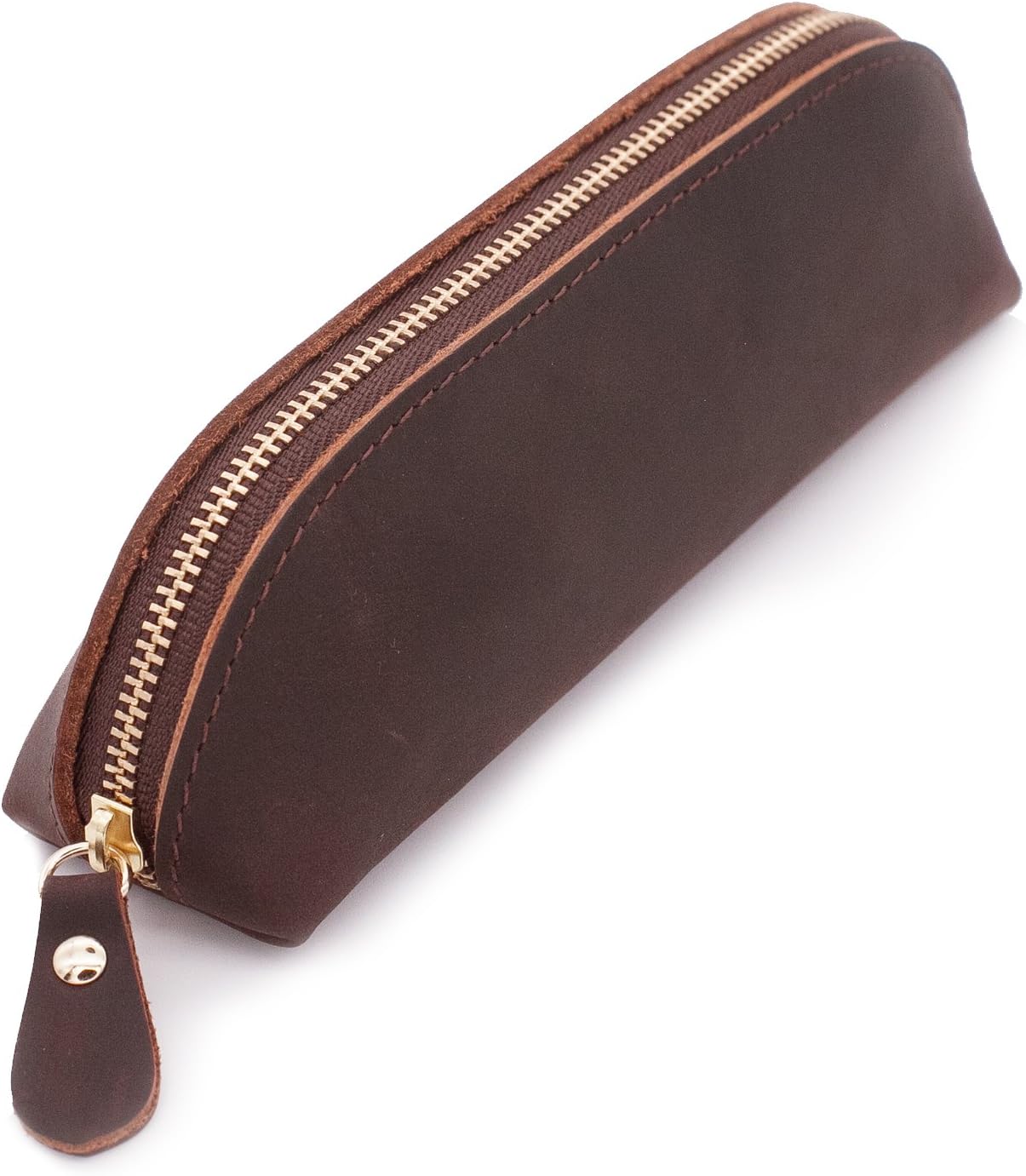 Zippered Leather Pen Case Pencil Case, 1Pc Leather Pencil Case with ...