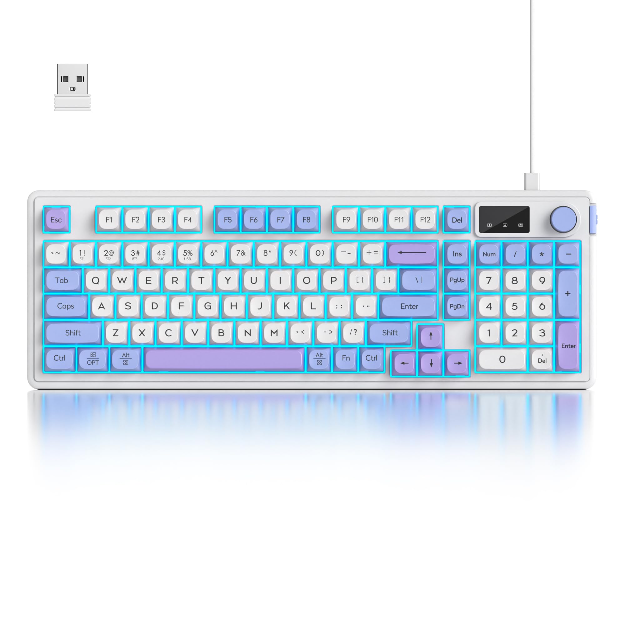 Amazon.com: Fogruaden 96% Quiet Silent Wireless Gaming Keyboard with ...