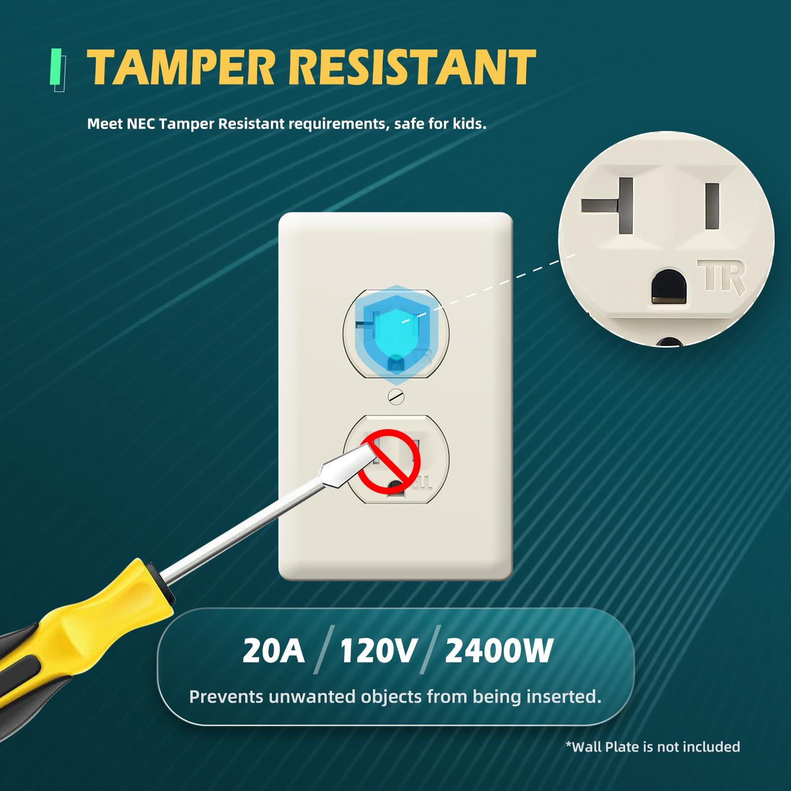 Snapklik.com : Duplex Receptacle Outlet, 20A Tamper-Resistant ...