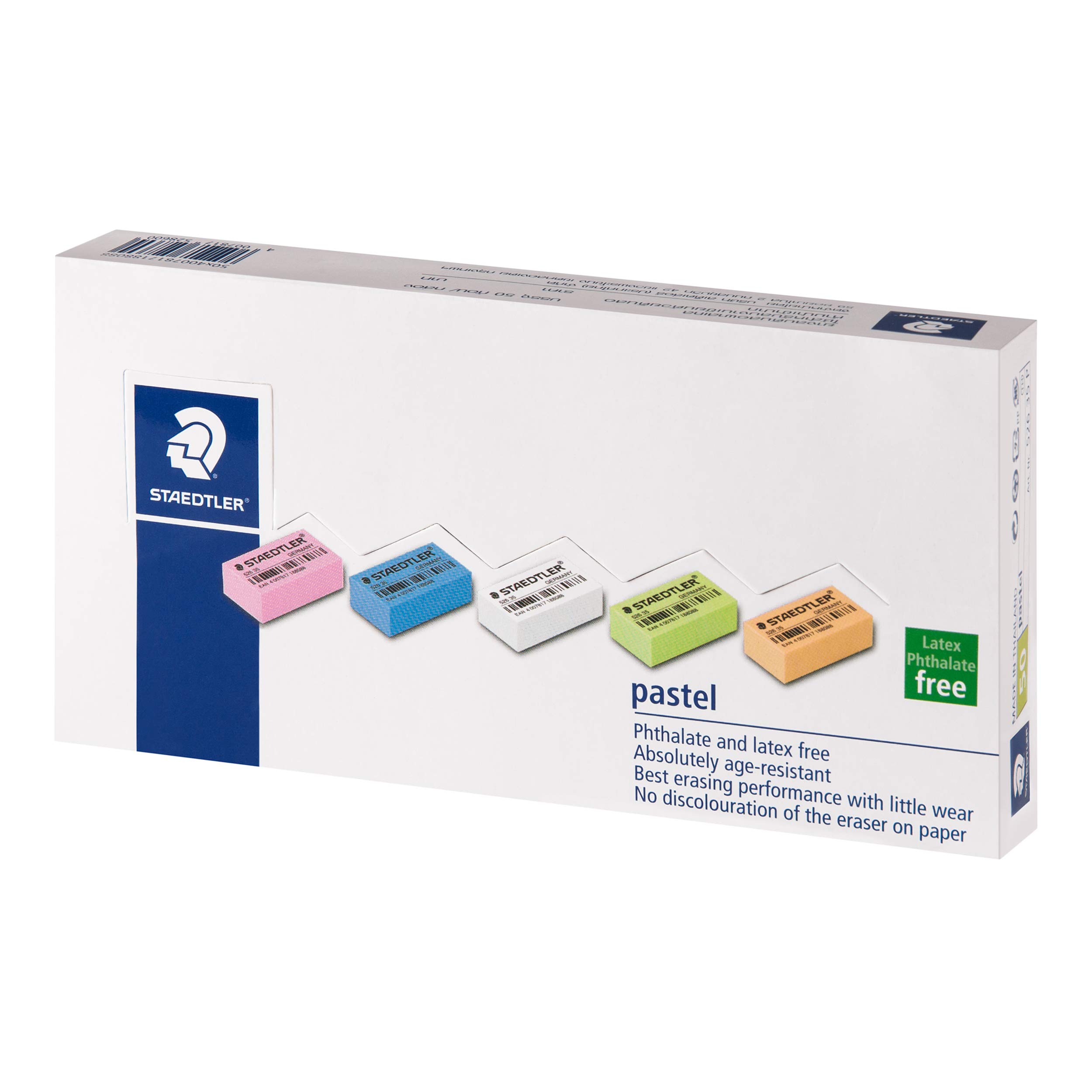 Staedtler Pastel Erasers in Pack of 50 Nos in 5 Assorted Pastel Colours ...