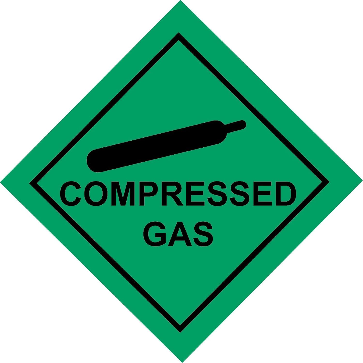 HA084 Hazard Sign COMPRESSED GAS 100mm x 100mm MAGNETIC - VEHICLE GRADE ...