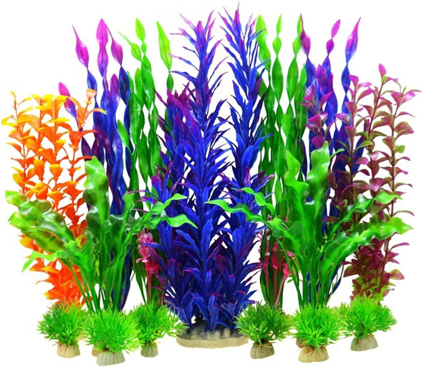 Amazon.com : SDFNBRA 15 Pieces Colorful Artificial Fish Tank ...