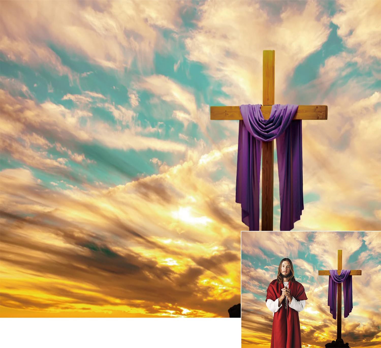 10x8ft Resurrection Of Jesus Backdrop He Is Risen Sunrise Holy ...