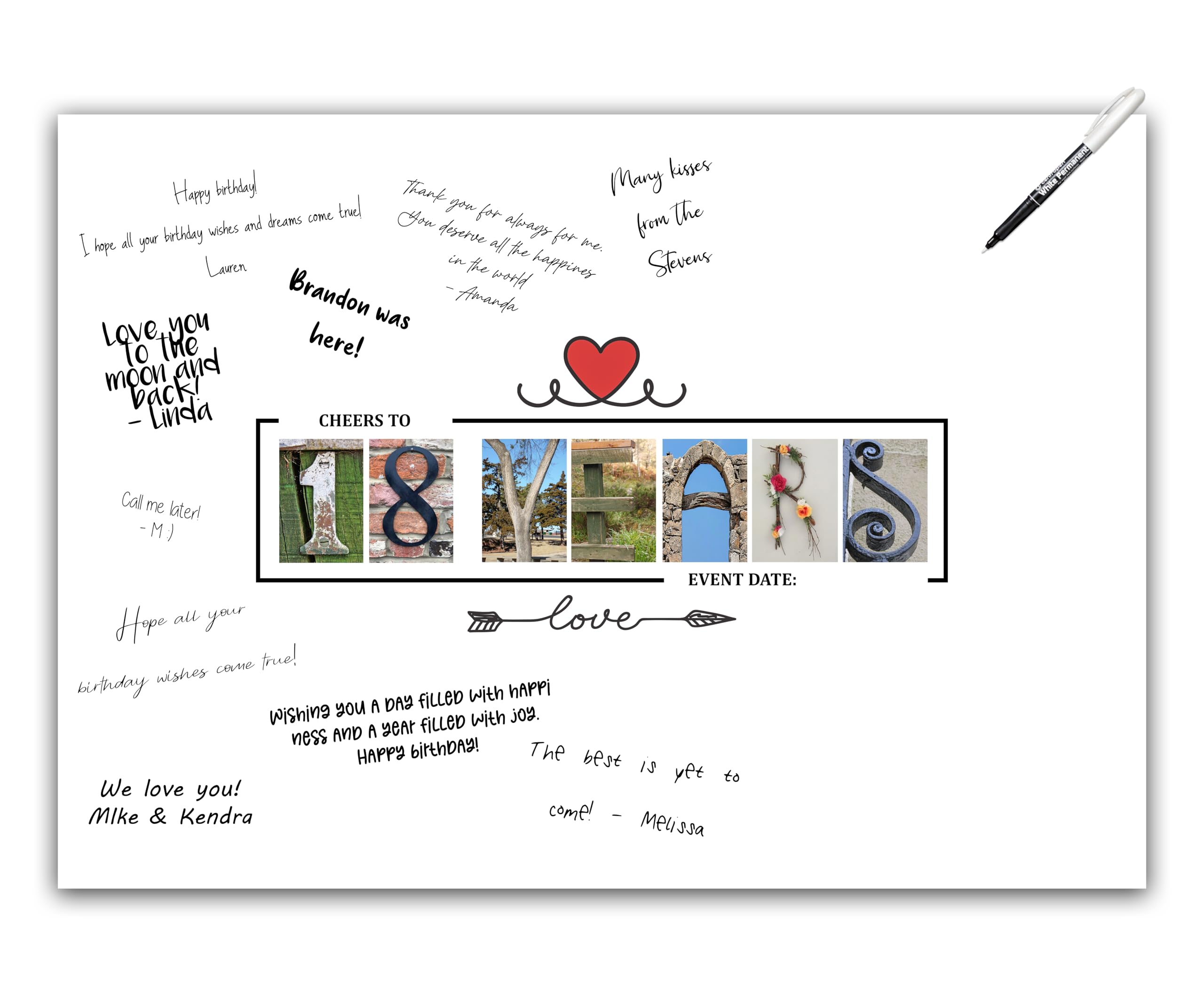 18th Birthday Party Decorations Supplies - Guest Book Alternative ...