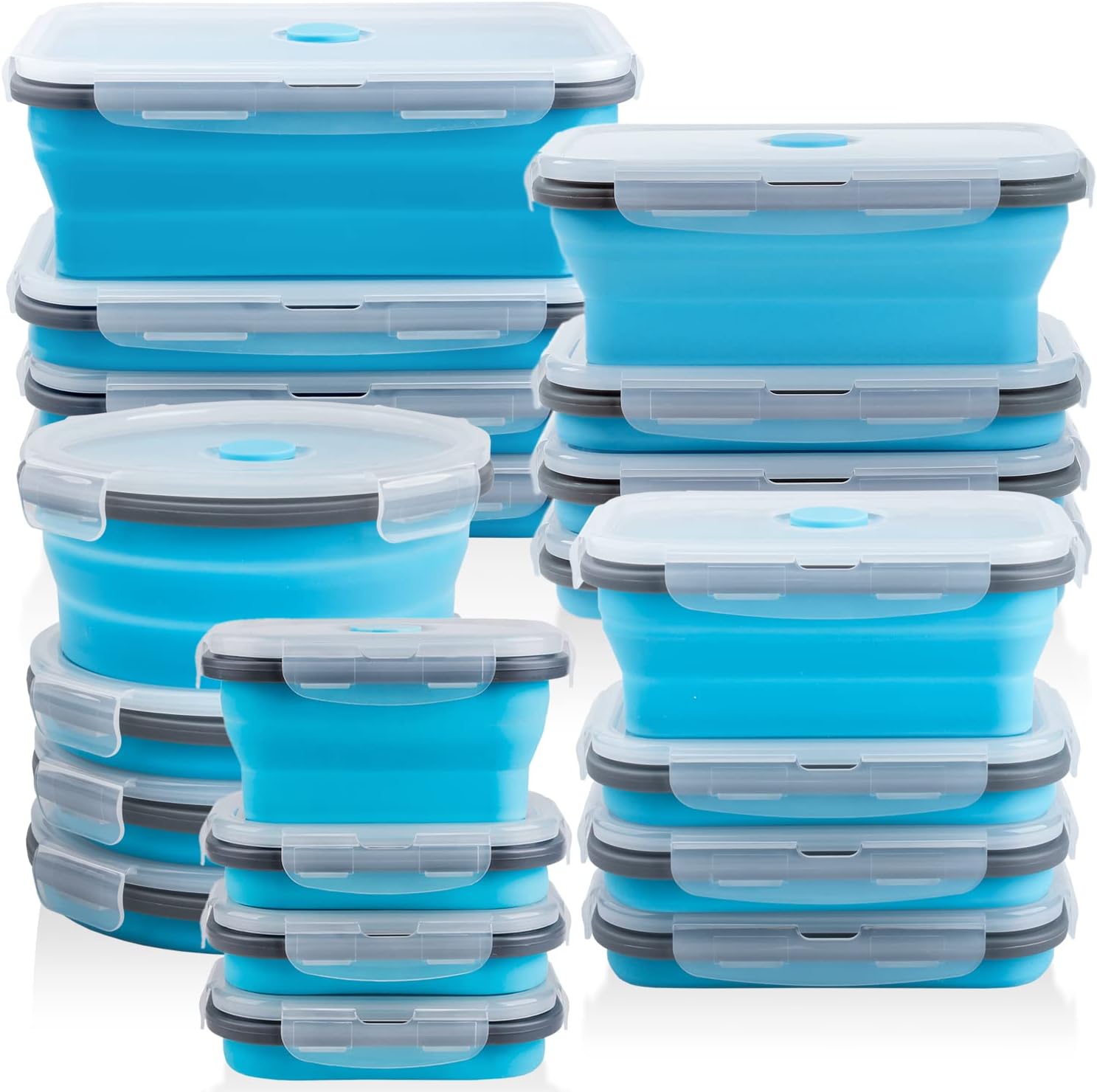 Amazon.com: Collapsible Food Storage Containers with Lid, Bundle of ...