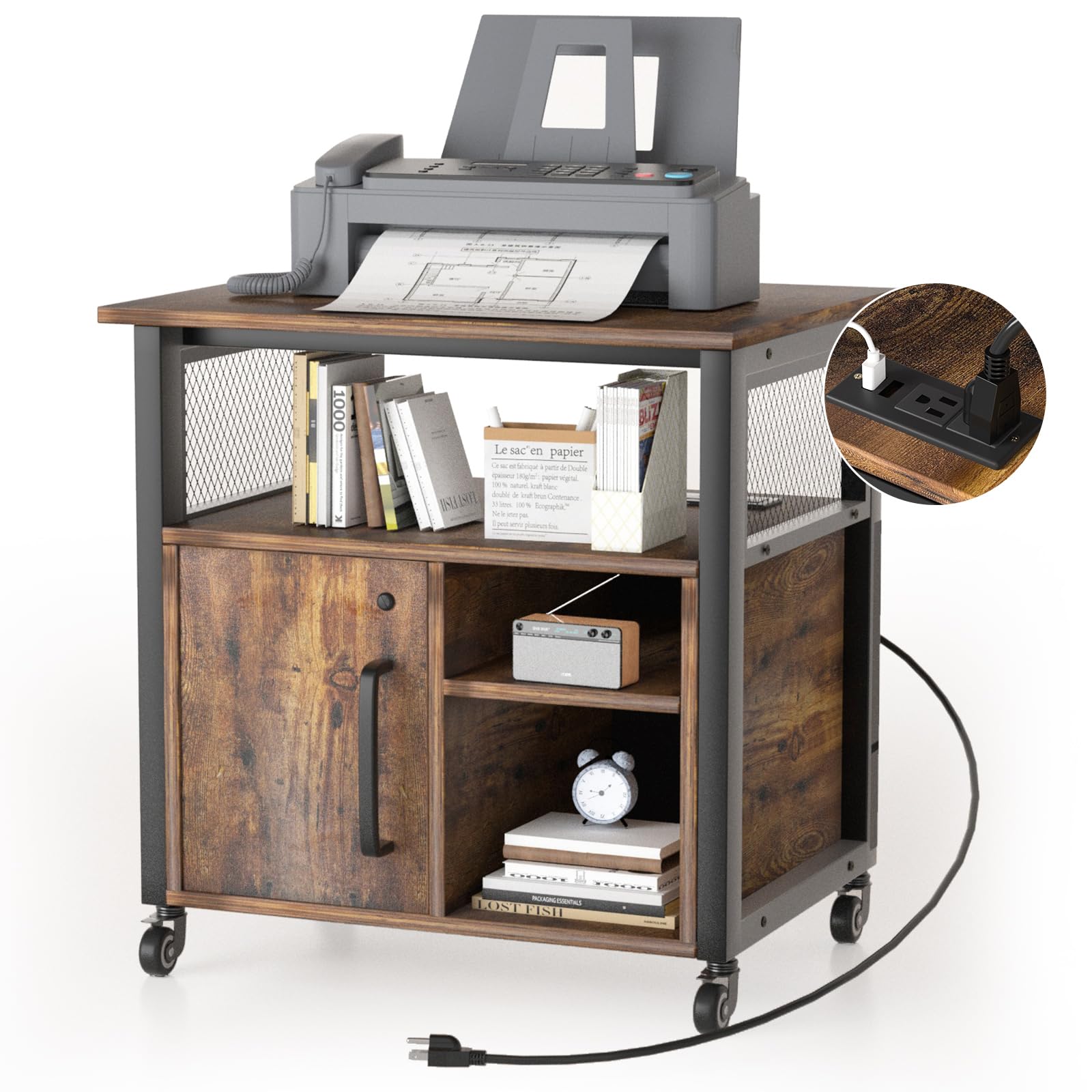 Lateral File Cabinet, Locking Office Filing Cabinets with Socket and ...