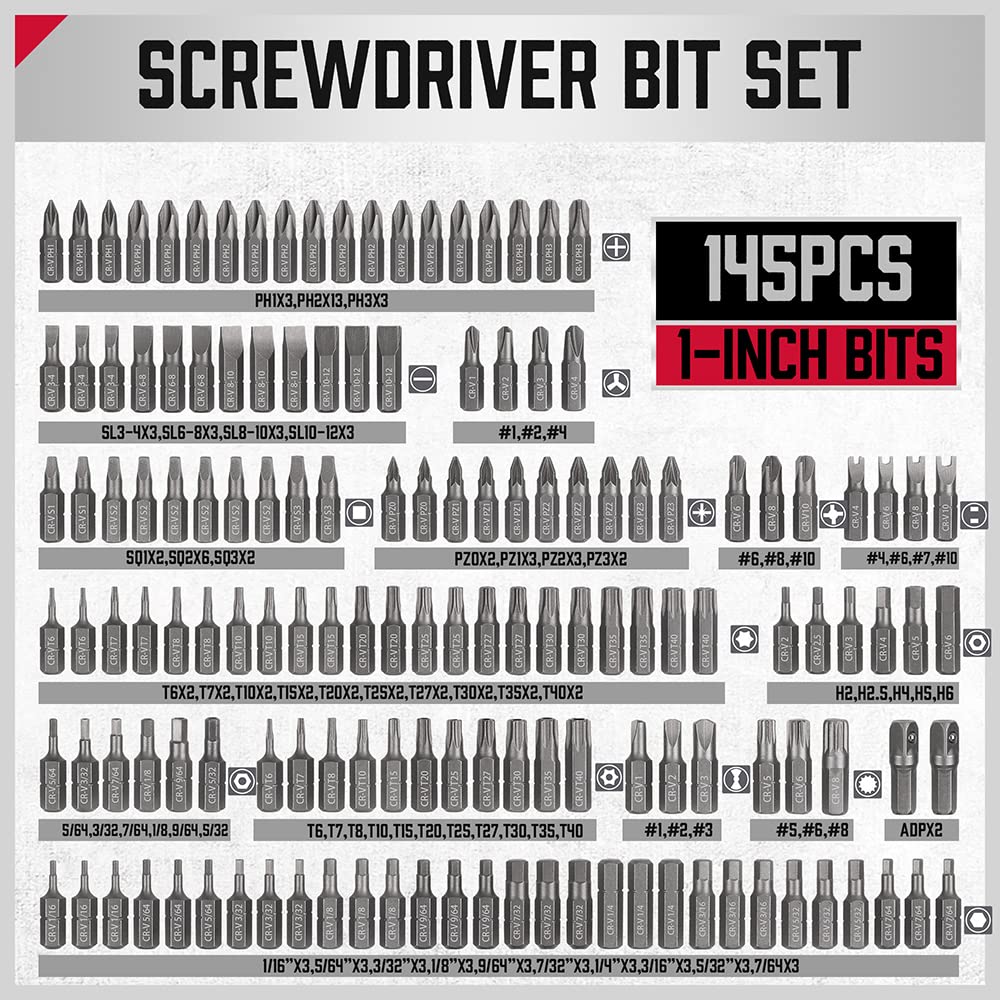 232-Piece Ultimate Screwdriver Bit Set - Security Bit Set, Screw Driver ...