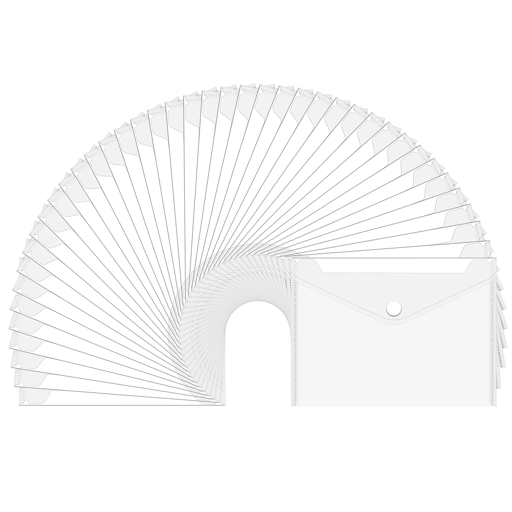 Amazon.com : 60pcs Plastic Envelopes with Button Snap Closure,A4 Clear ...