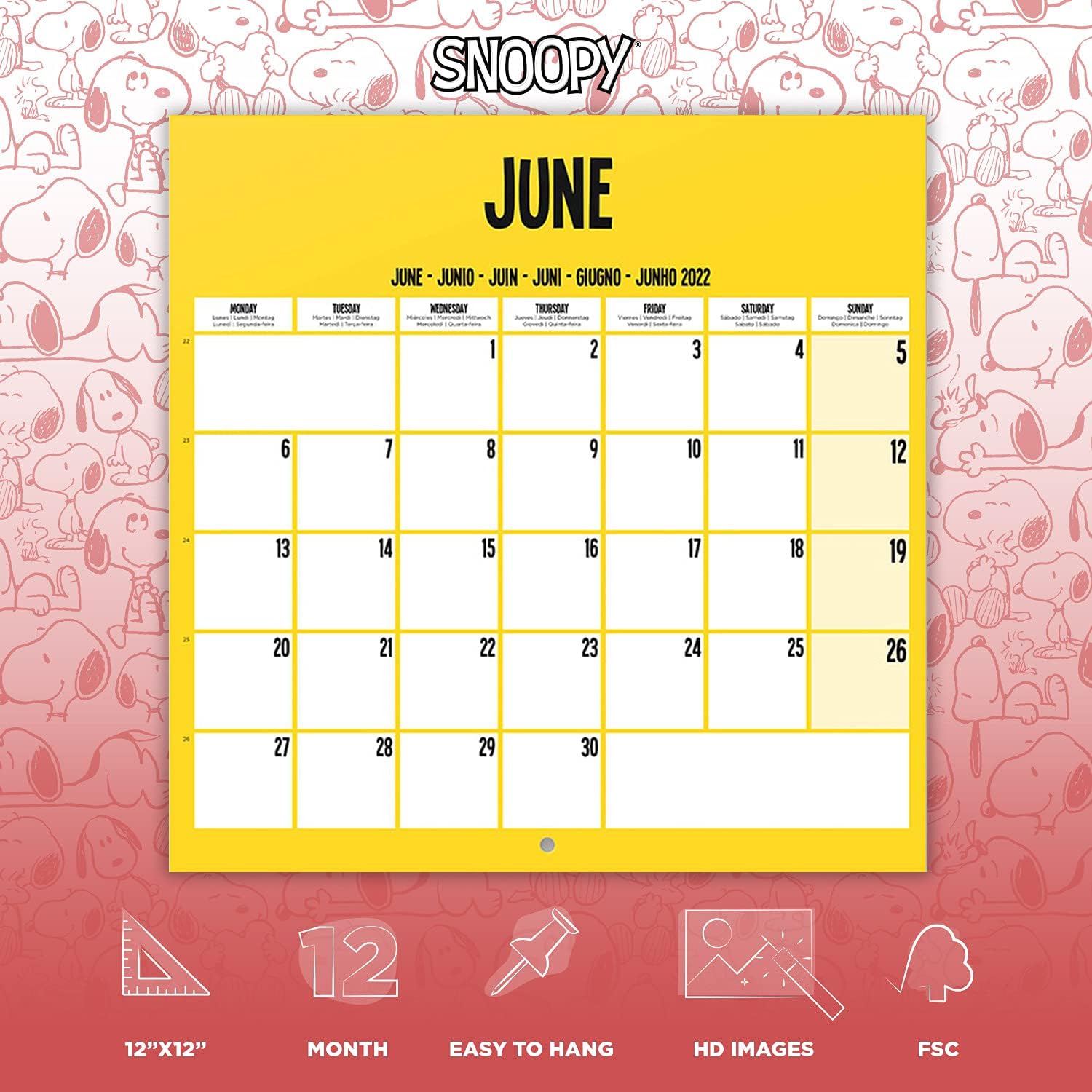 Official Snoopy 2022 Wall Calendar, January 2022 – December 2022 ...