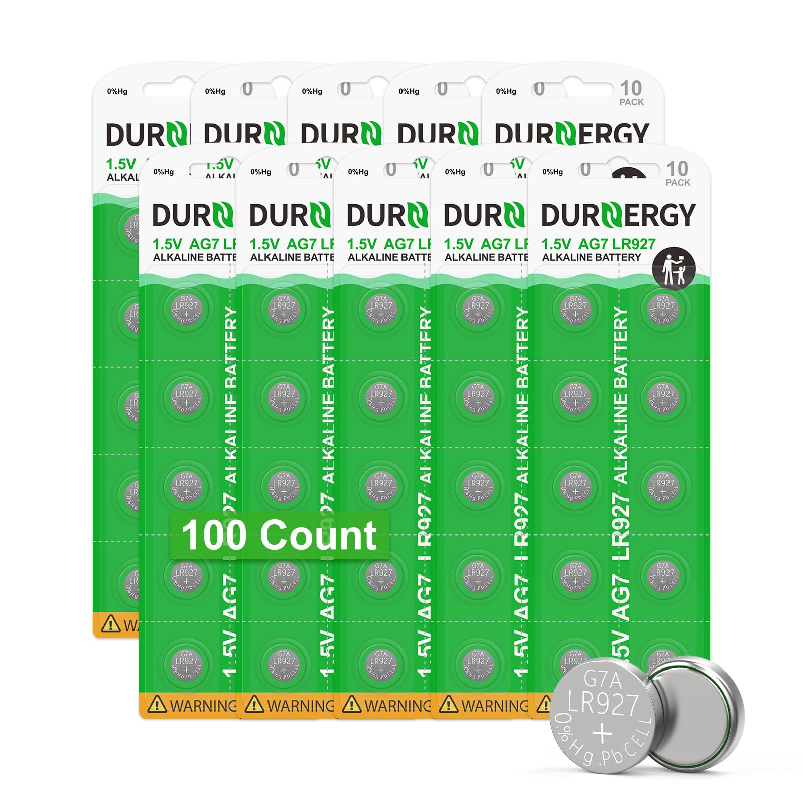Amazon.com: DURNERGY 395 Watch Battery 100 Pack, AG7 Battery SR927SW ...