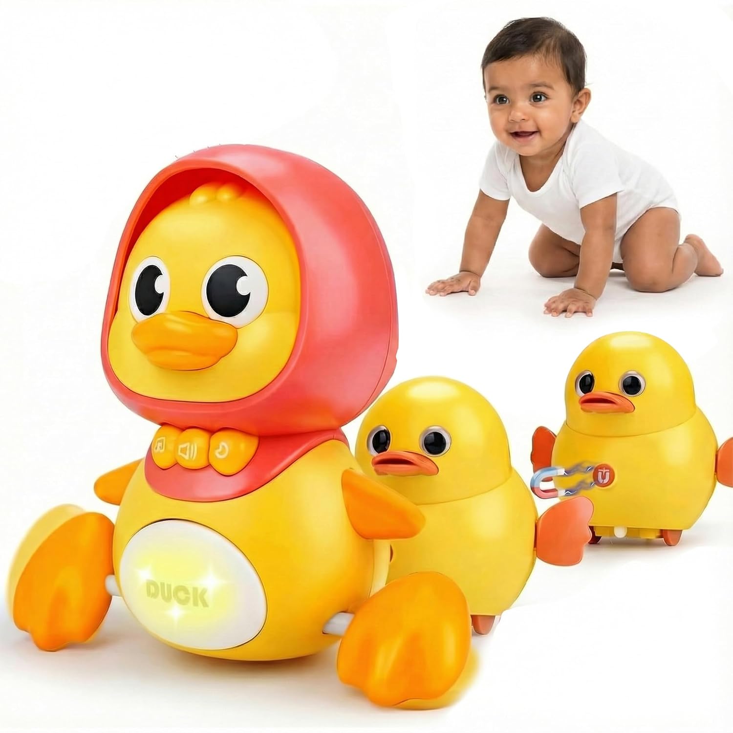 Buy Kidology Musical Duck Crawling Toy Set for Babies | Mama Duck & 2 ...