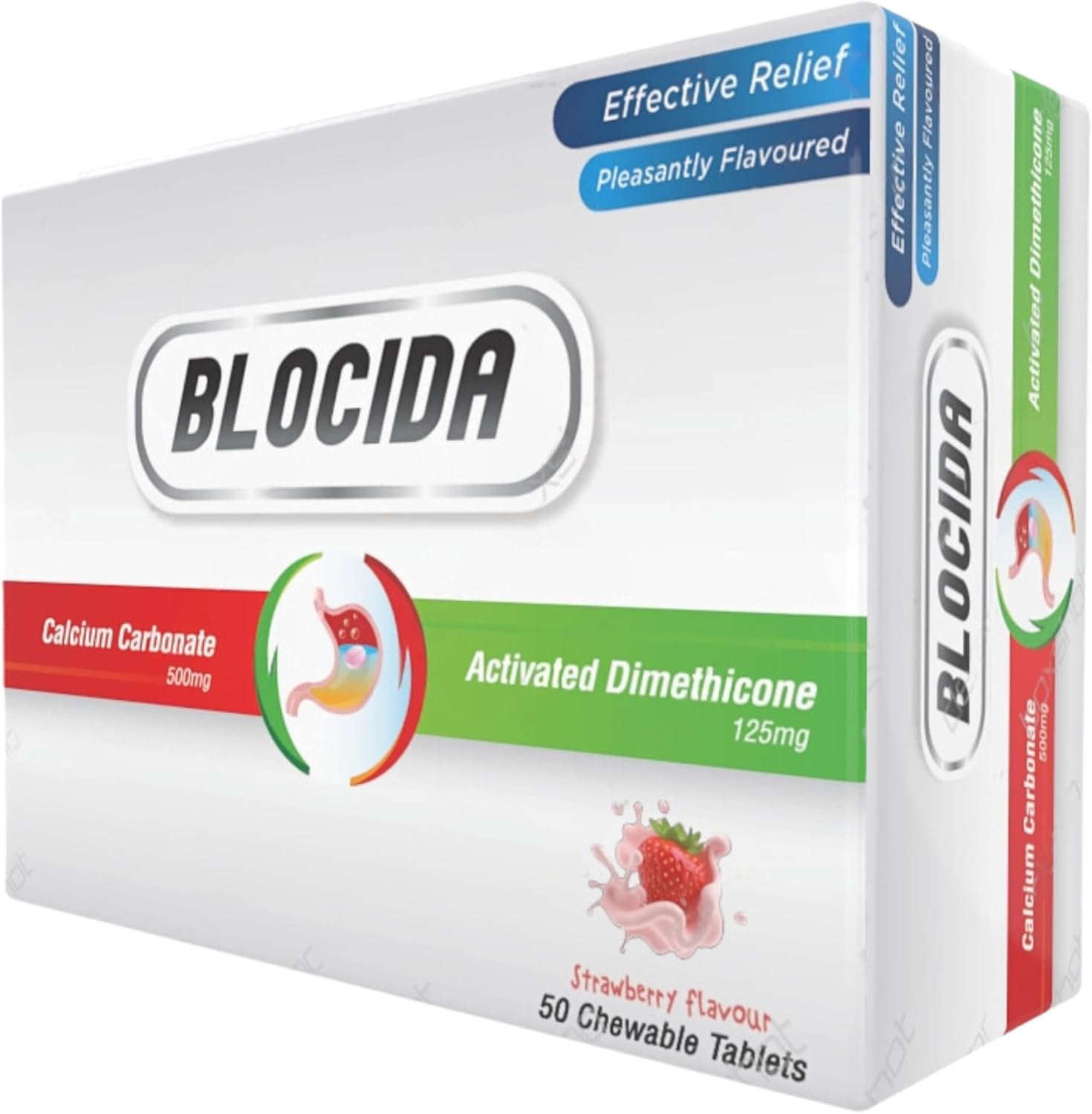 Blocida Tummy Relief Chewable Tablets, For Bloating & Heartburn Relief ...