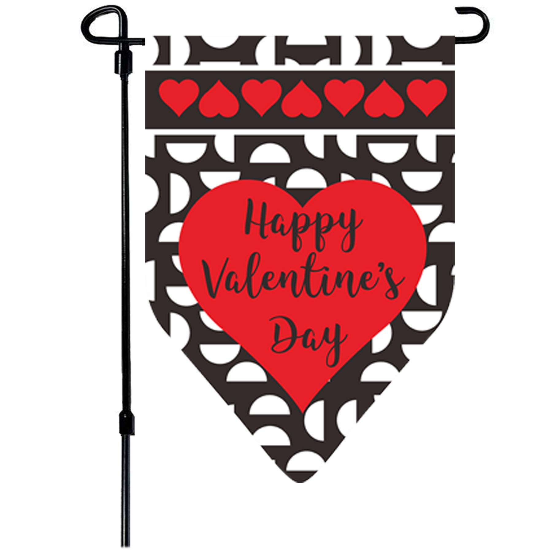 Amazon.com : Valentine's Day Flag,Valentine's Heart Garden Flag 12x18 ...