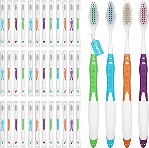 Amazon.com : 100 Pack Individually Wrapped Bulk Toothbrushes for Adults ...