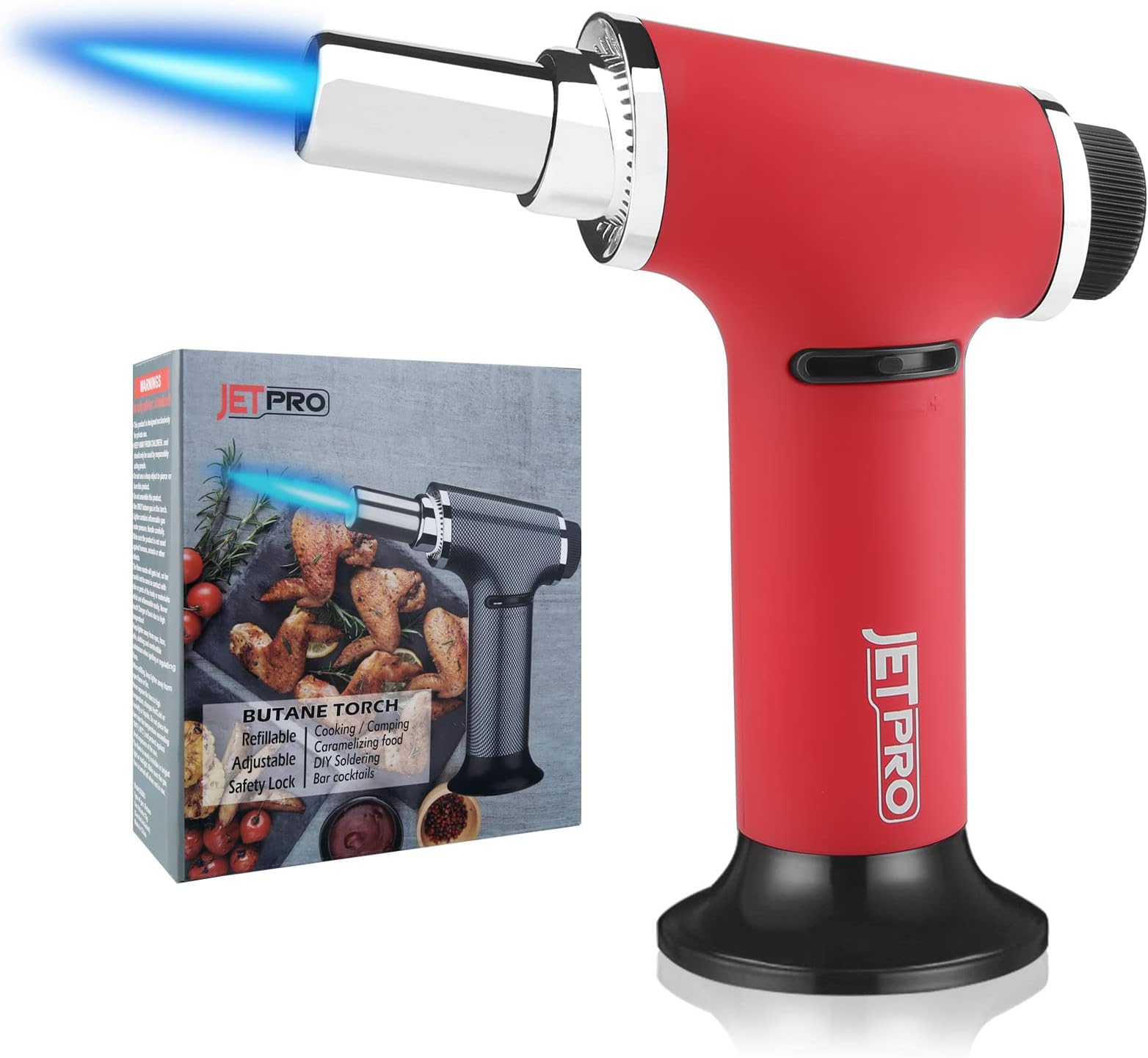 Amazon.com: JETPRO Butane Torch Lighter One-Hand Operation Lighter with ...