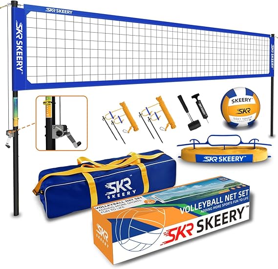 SKEERY Outdoor Heavy Duty Volleyball Net Set, Anti-Sag Design ...