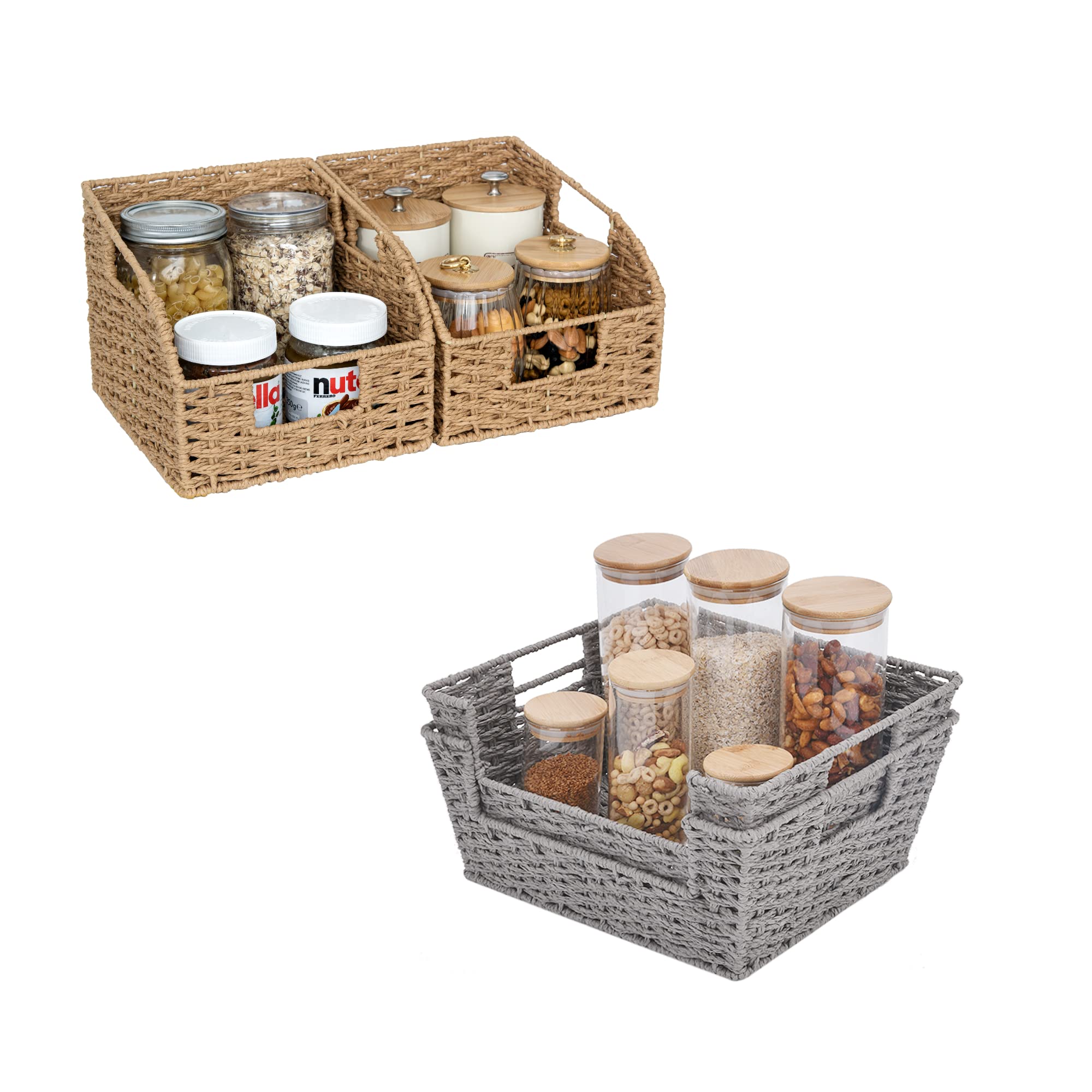 Amazon.com: StorageWorks Round Paper Rope Storage Baskets : Home & Kitchen