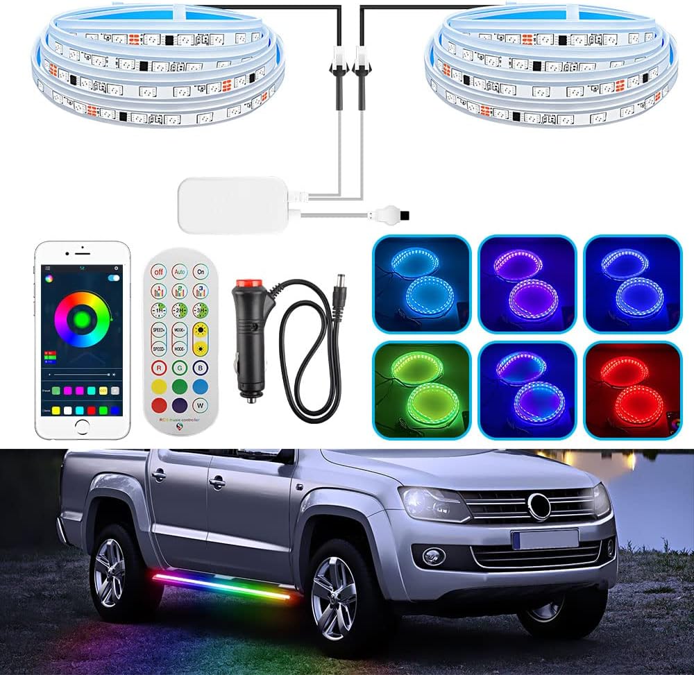 Amazon.com: 17.5" Double Row Chasing Flow LED Wheel Lights + 2PCS 4FT ...