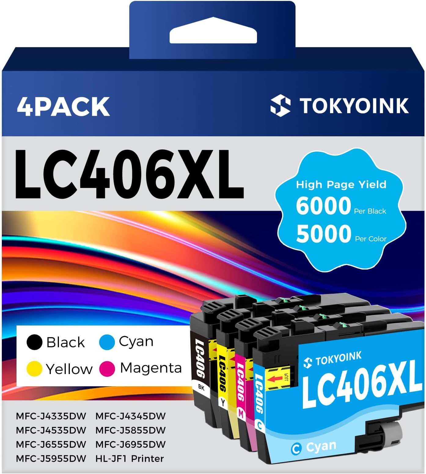 Amazon.com: LC406XL Ink Cartridges for Brother Printer Replacement for ...