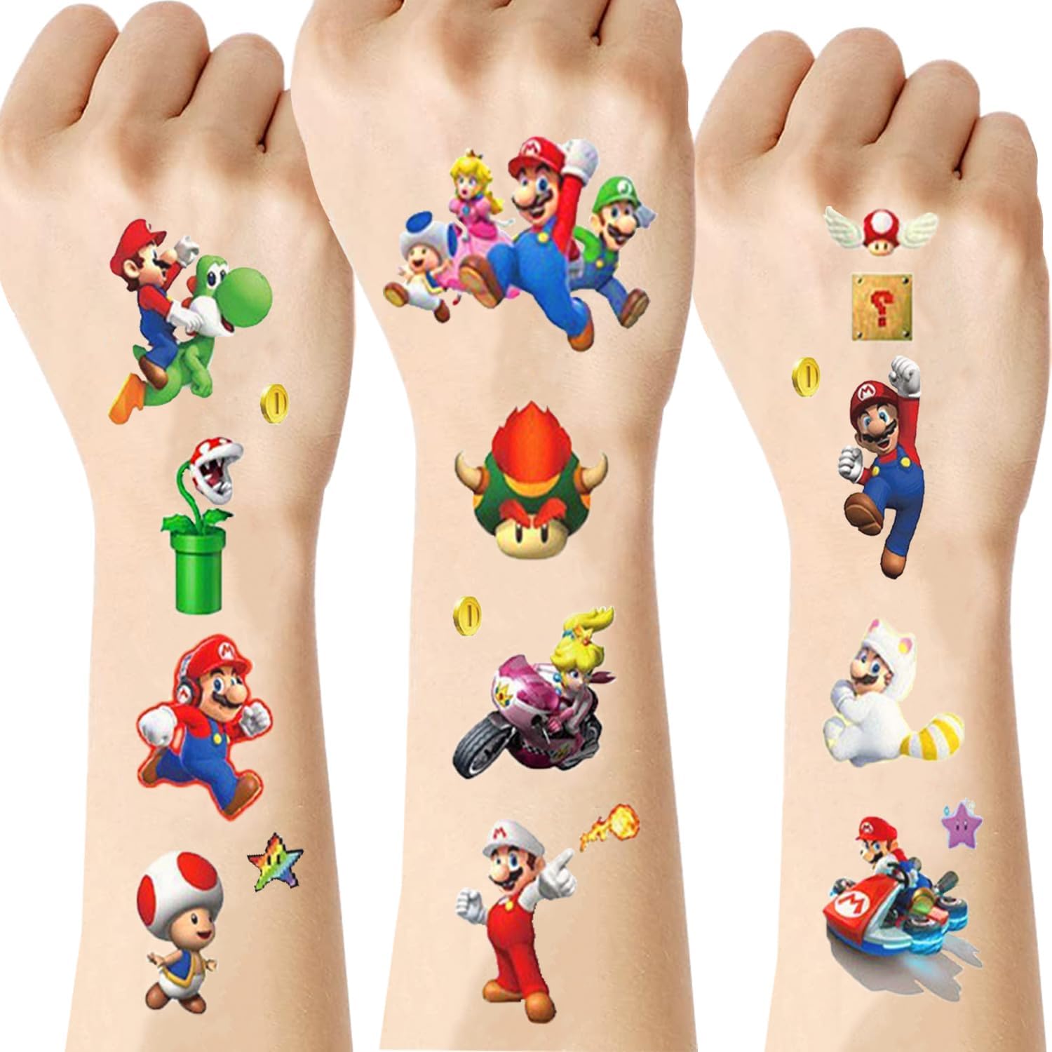 8 sheets Cartoon Temporary Tatttoos for kids, Waterproof Fake Tattoo ...