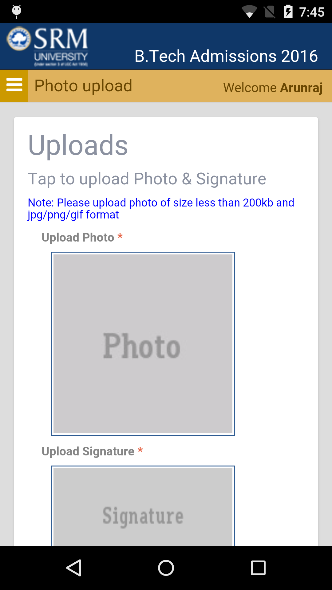 SRM BTech. 2016 Application - App on Amazon Appstore