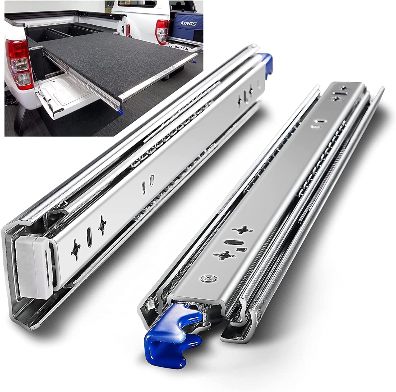SYOSI Heavy Duty Drawer Runners with Lock 120KG Load Capacity Locking ...