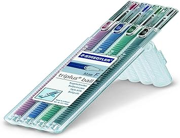 Amazon.com : Staedtler Triplus Ball 431 FSB4 Ballpoint Pen Desktop Box ...