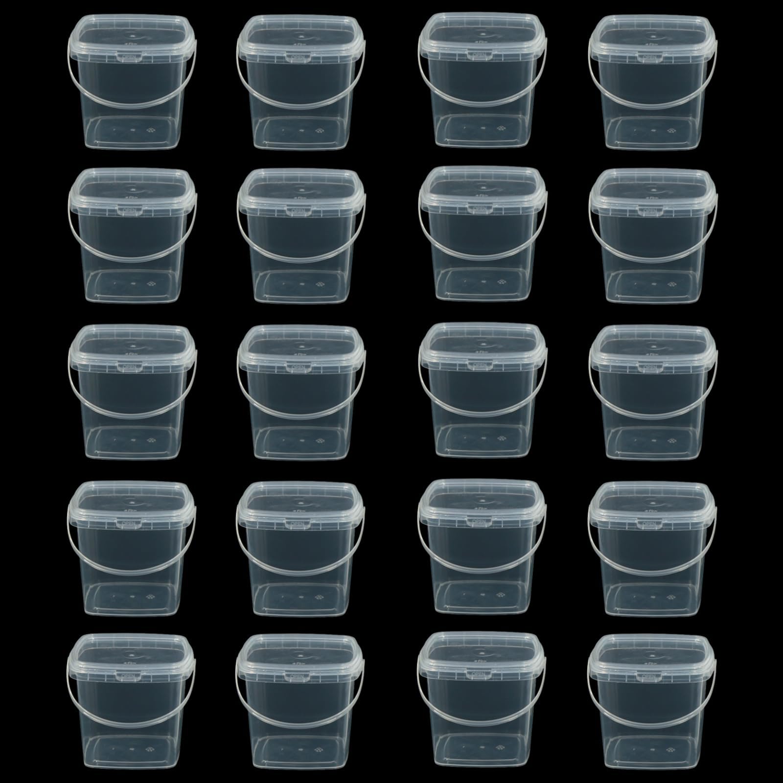 Amazon.com: Lobergel 20 Pack 17OZ Square Slime Containers, Ice Cream ...