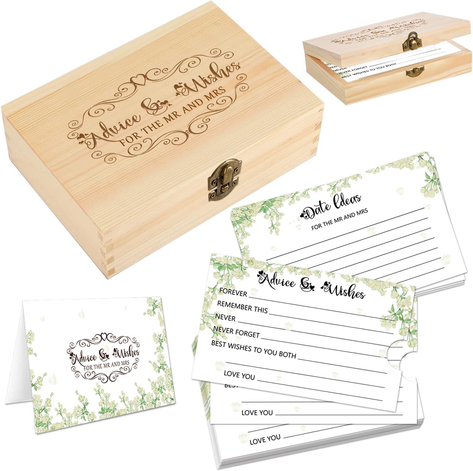 1DFAUL 60pcs Advice and Wishes for the Mr and Mrs, Wedding Advice Cards ...