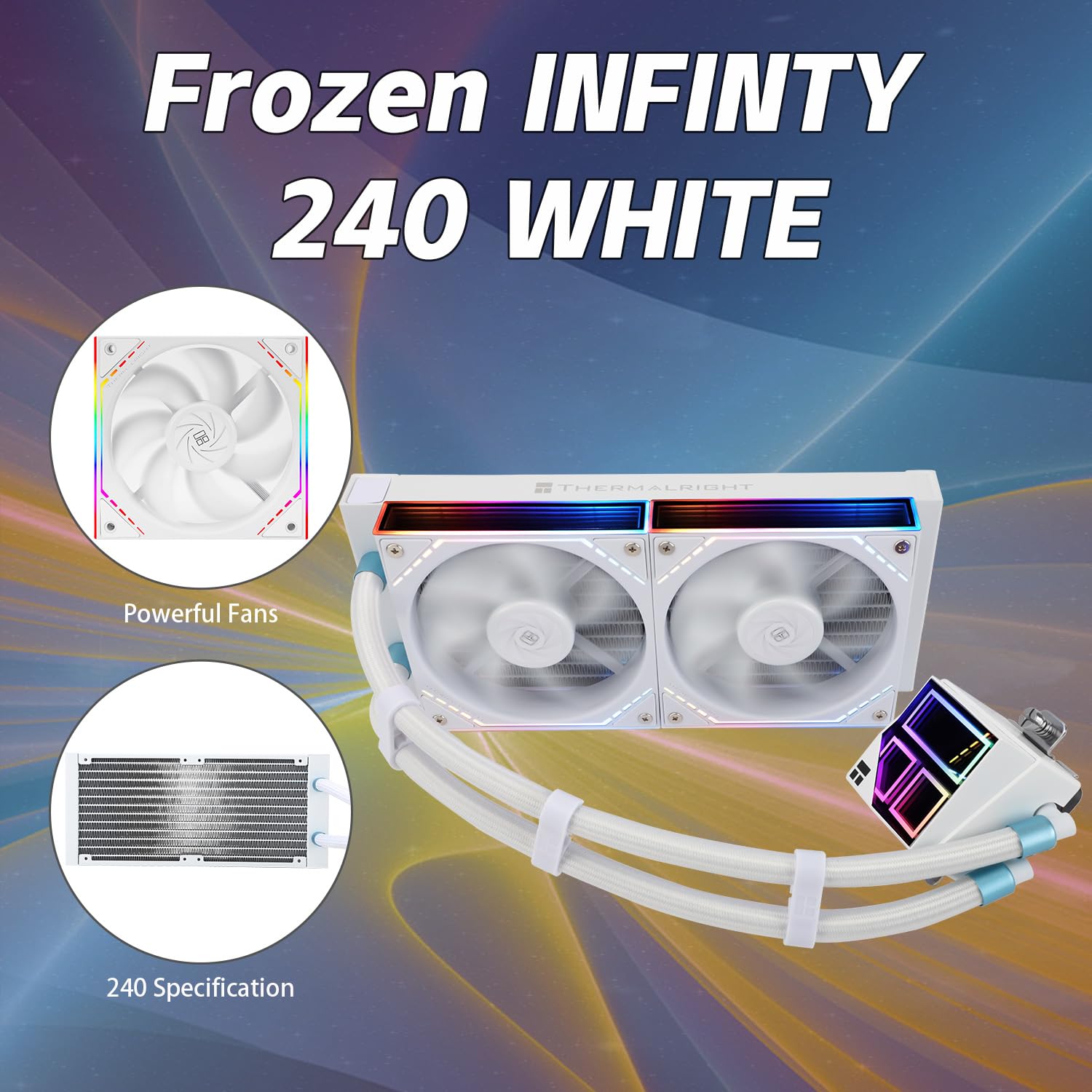 Snapklik.com : Thermalrlght Frozen Infinity 240 White CPU Aio Cooler,TL ...