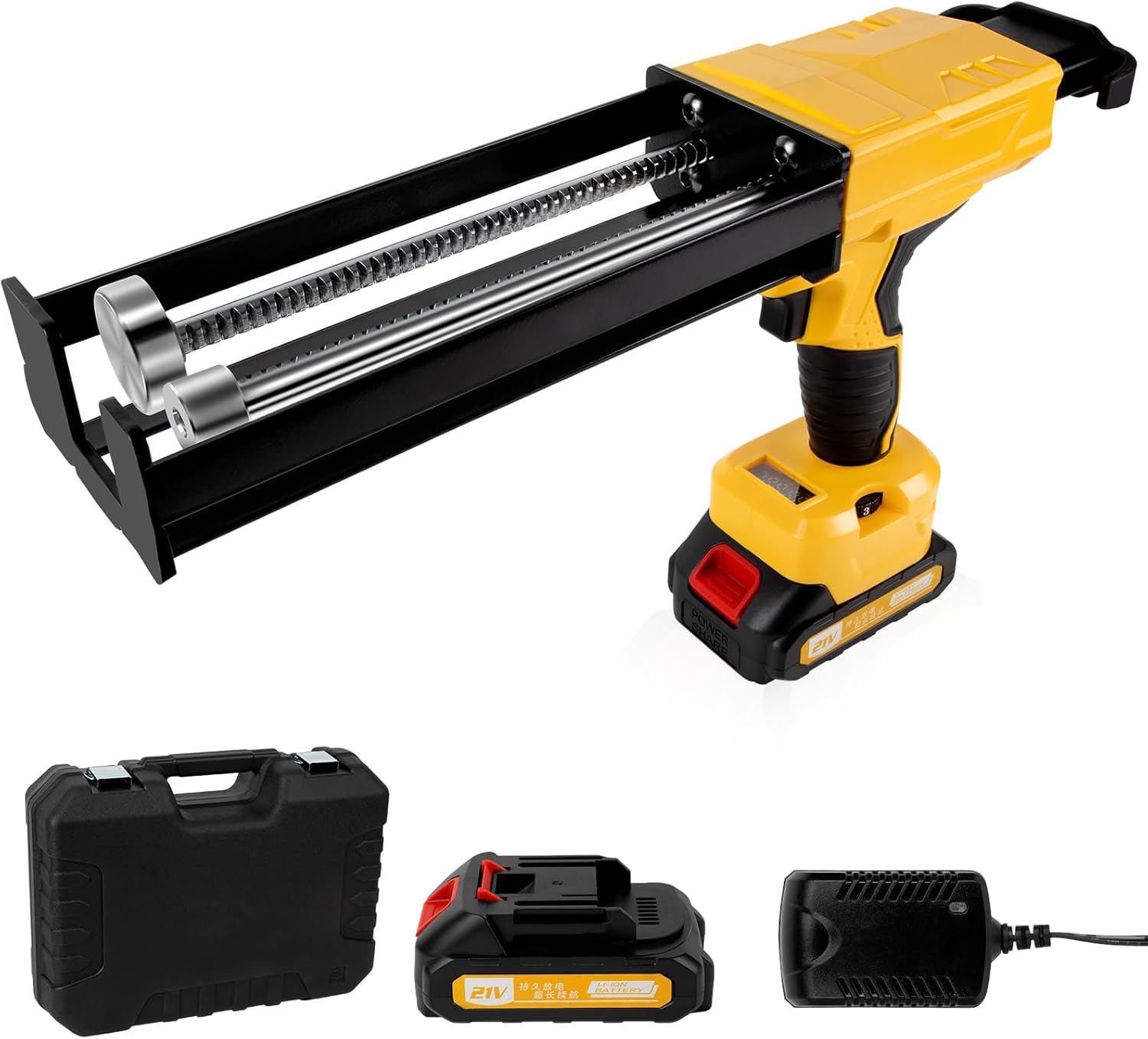 Electric Cordless Caulking Gun Dripless Double Cartridge Adhesive Epoxy ...