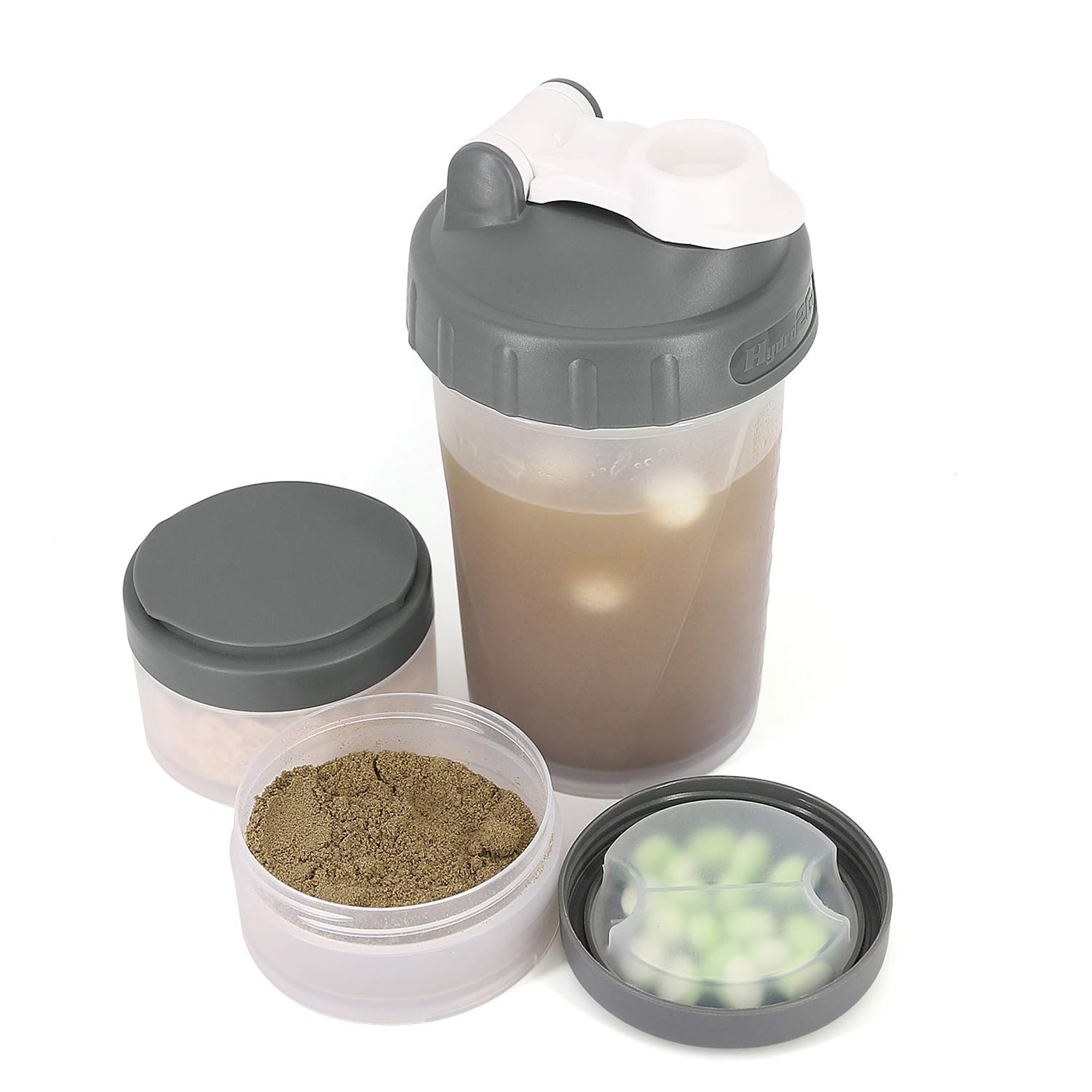 Amazon.com: Hydro2Go 16oz Protein Shaker Bottle with Shaker Ball and 2 ...