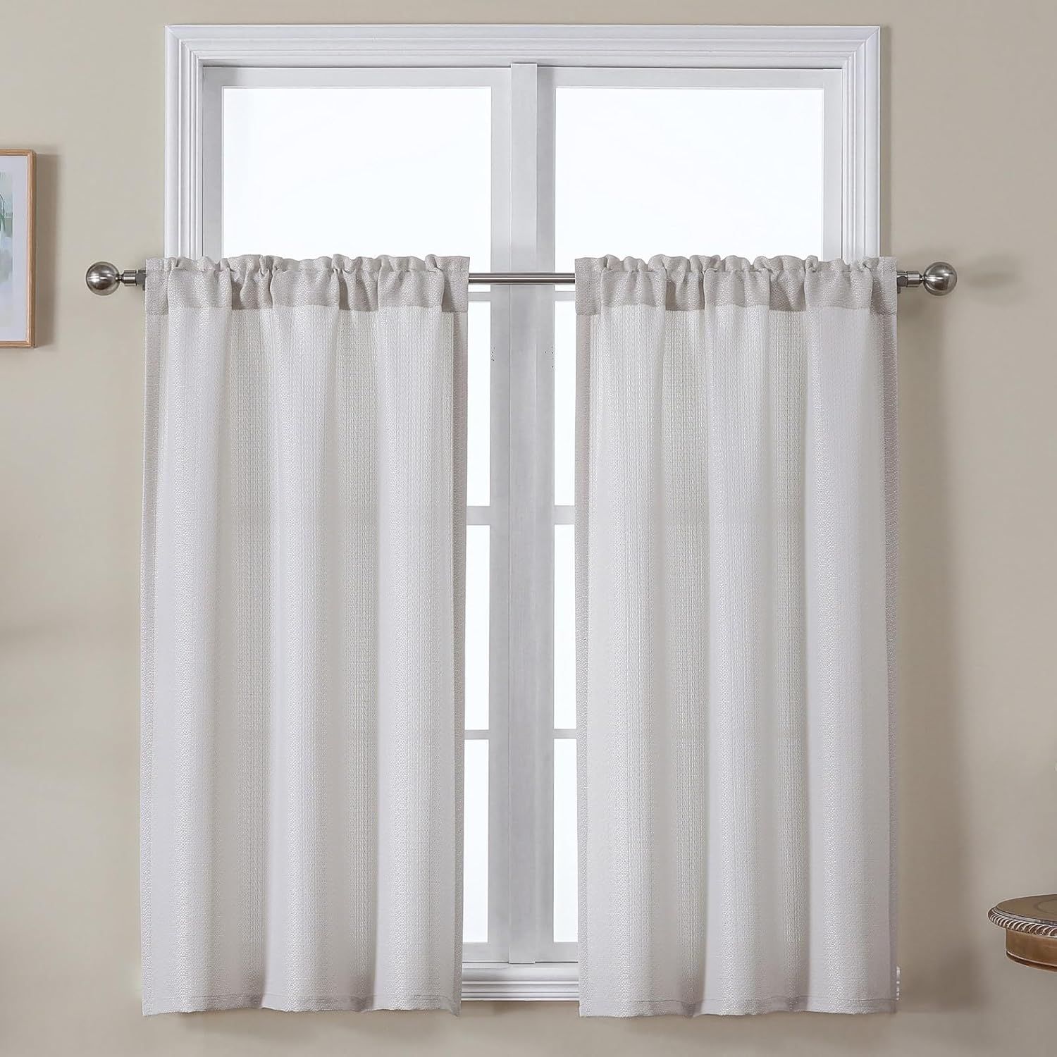 Amazon.com: BULLPRINCESS Linen Kitchen Curtains, 45 Inch Length Tier ...