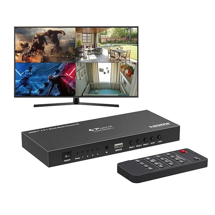 Buy HDMI Multiviewer Switch 4x1,PORTTA HDMI Quad Multi-Viewer Seamless ...
