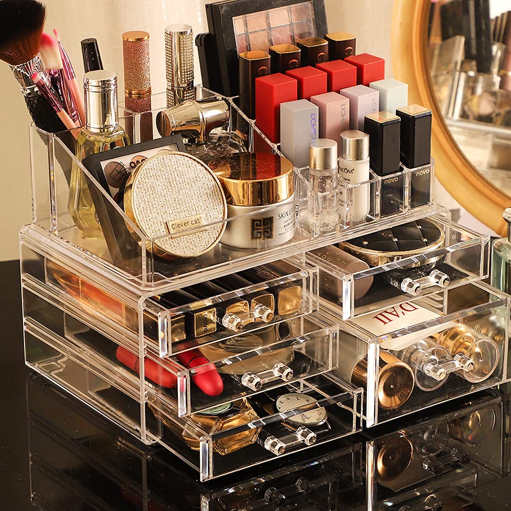X Large Clear Makeup Organizer Skin Care Cosmetic Display Cases ...