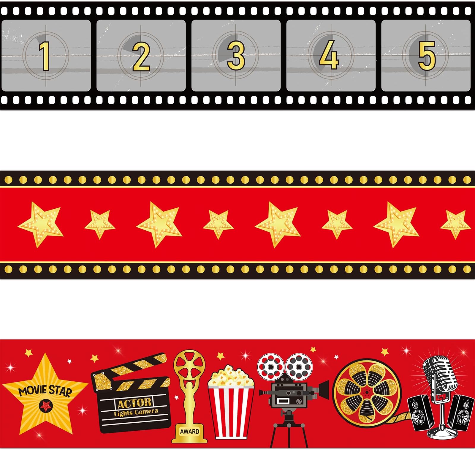 Amazon.com: Homeford Movie Film Strip Themed Ribbon, 1-3/8-inch, 25 ...