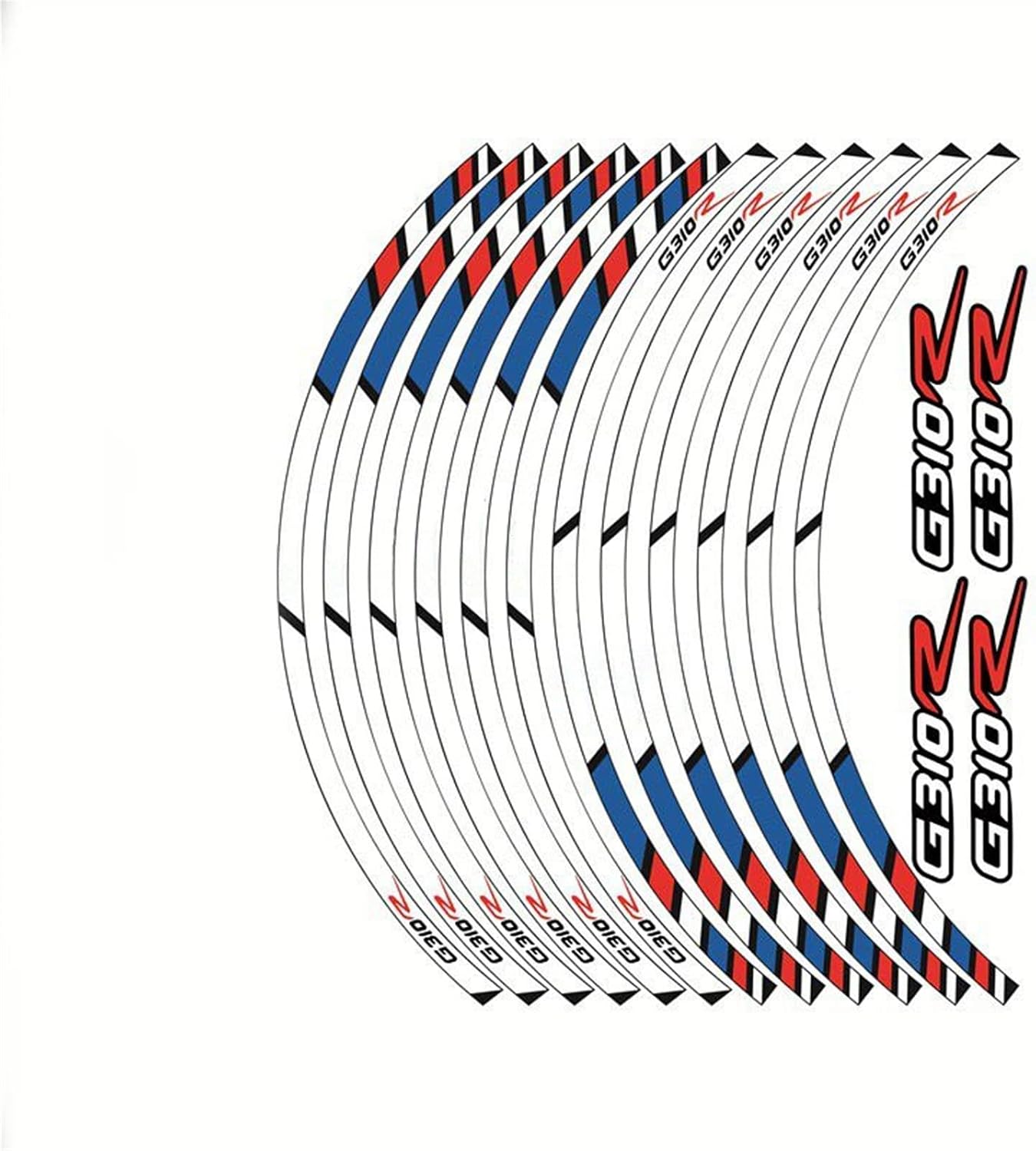 Amazon.com: PuLaif Stripe Stickers for G310R Motorcycle Wheel Decals ...