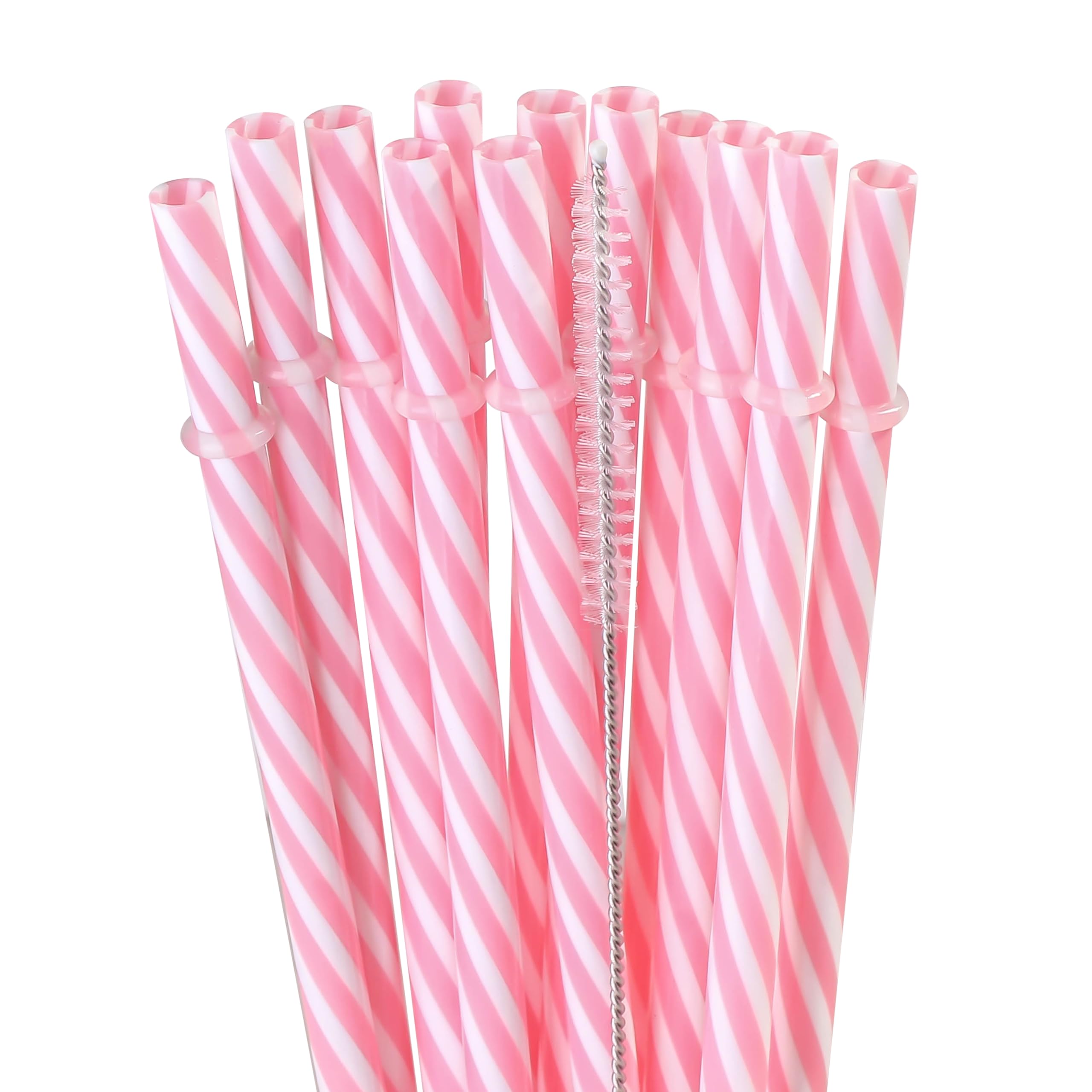 Amazon.com: Dakoufish 12 Piece 9 Inch Reusable Plastic Thick Drinking ...