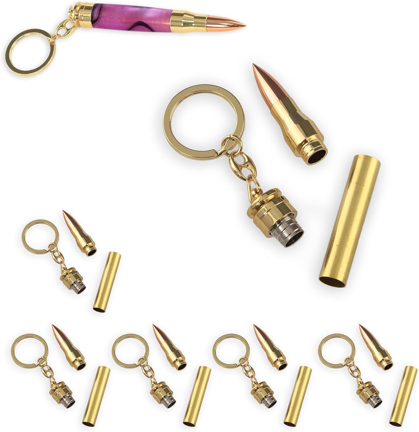 Legacy Woodturning, Bullet Keychain Project Kit - Gold Finish, 6 Pack ...