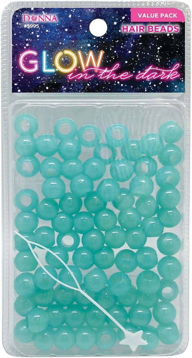 Amazon.com: Donna Glow in The Dark Hair Beads 13x11mm with Quick Beader ...