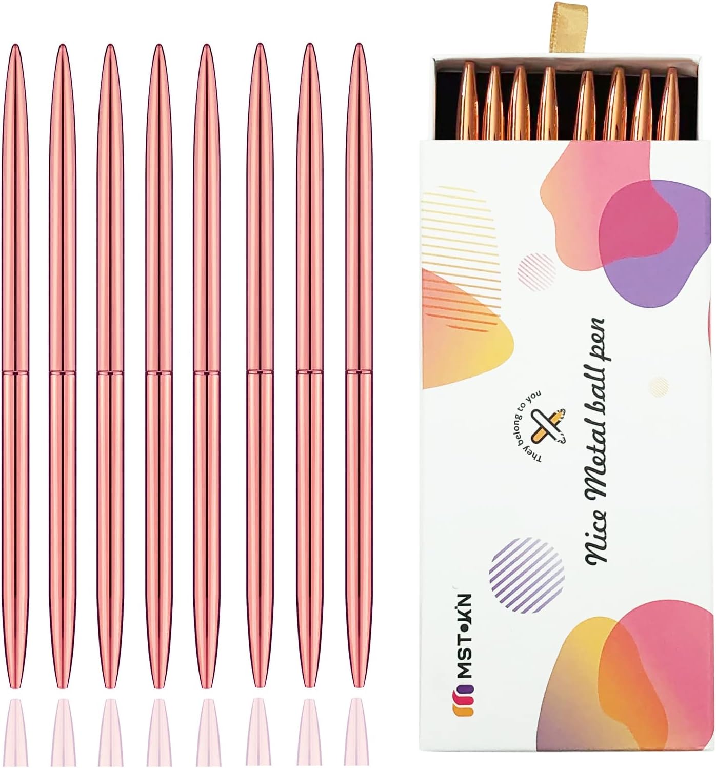 MSTOKIN Metallic Rose Gold Pens Cool Fancy Pens for Women & Men ...