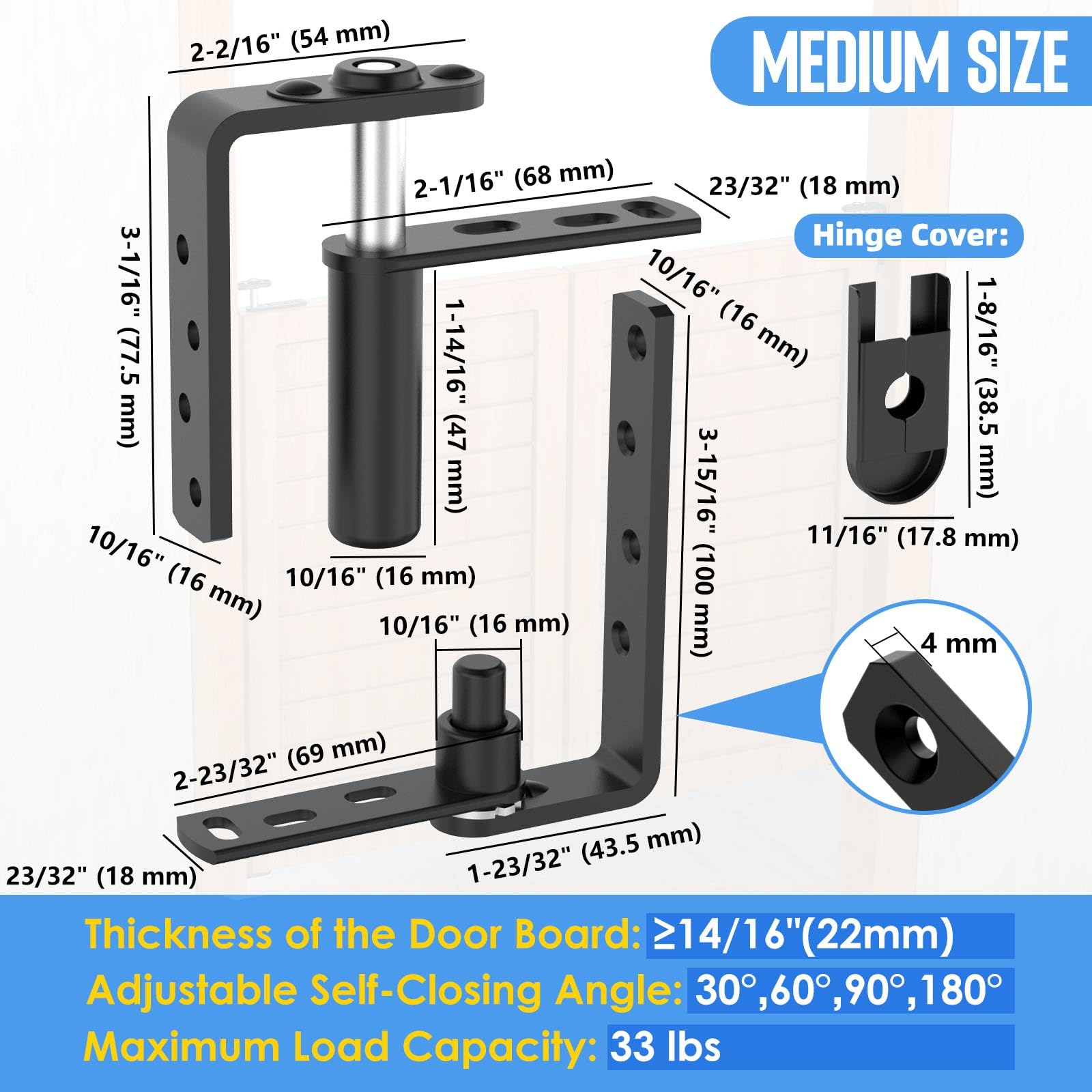 Snapklik.com : MeBantoo Heavy-Duty Self Closing Saloon Door Hinges, 304 ...