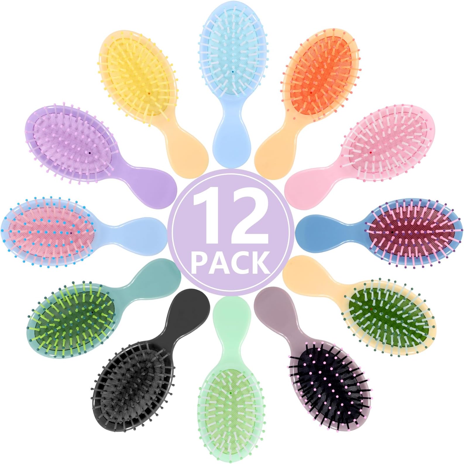 Amazon.com : Phyyixs 12 Pack Mini Detangling Brushes for Wet & Dry Hair ...