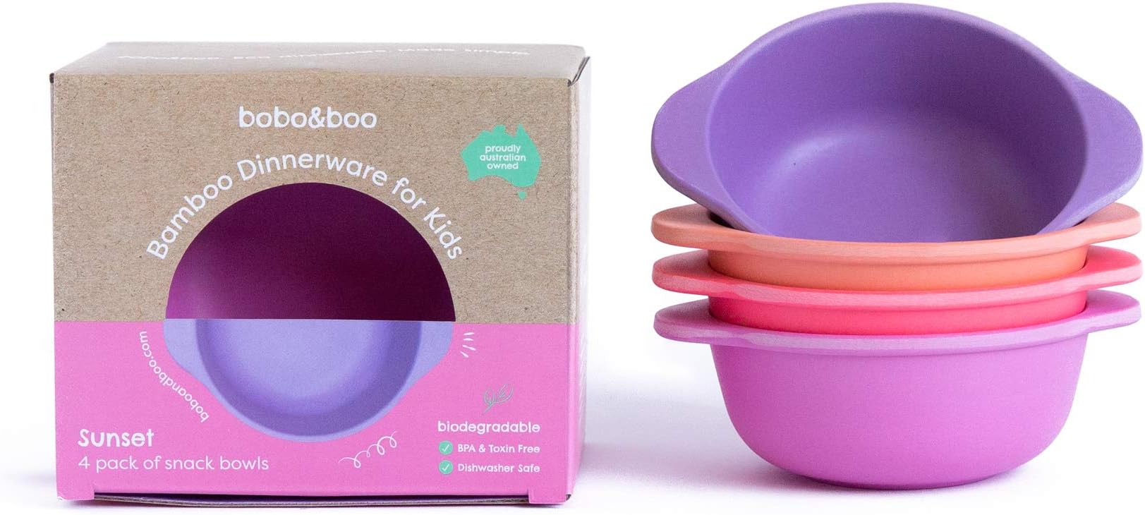 Amazon.com: ZEAYEA 6 Pack Bamboo Kids Bowls, 10 Oz Durable Cartoon ...