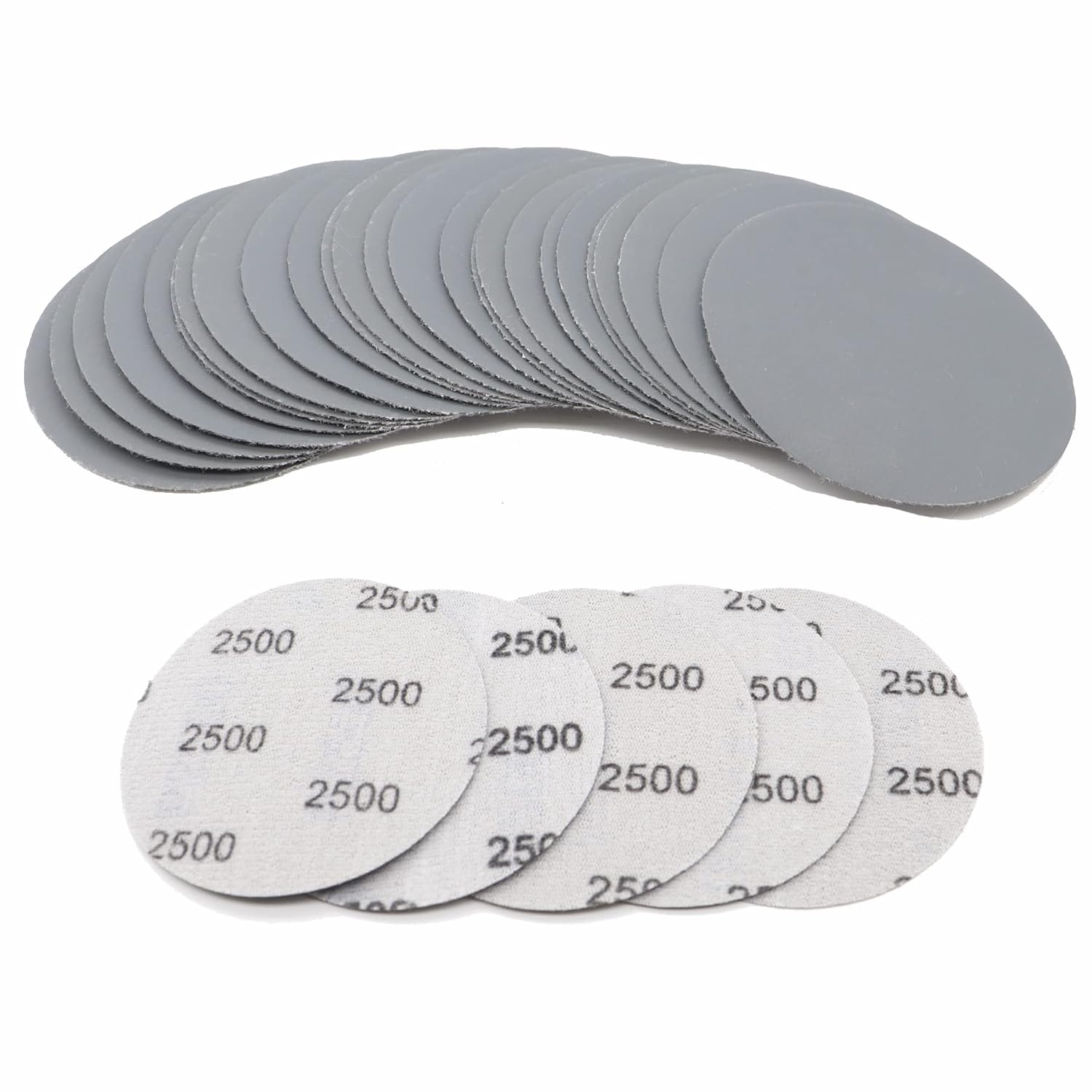 30pcs Sandpaper 3 inch Sanding Discs Hook and Loop 2500 Grits Wet Dry ...