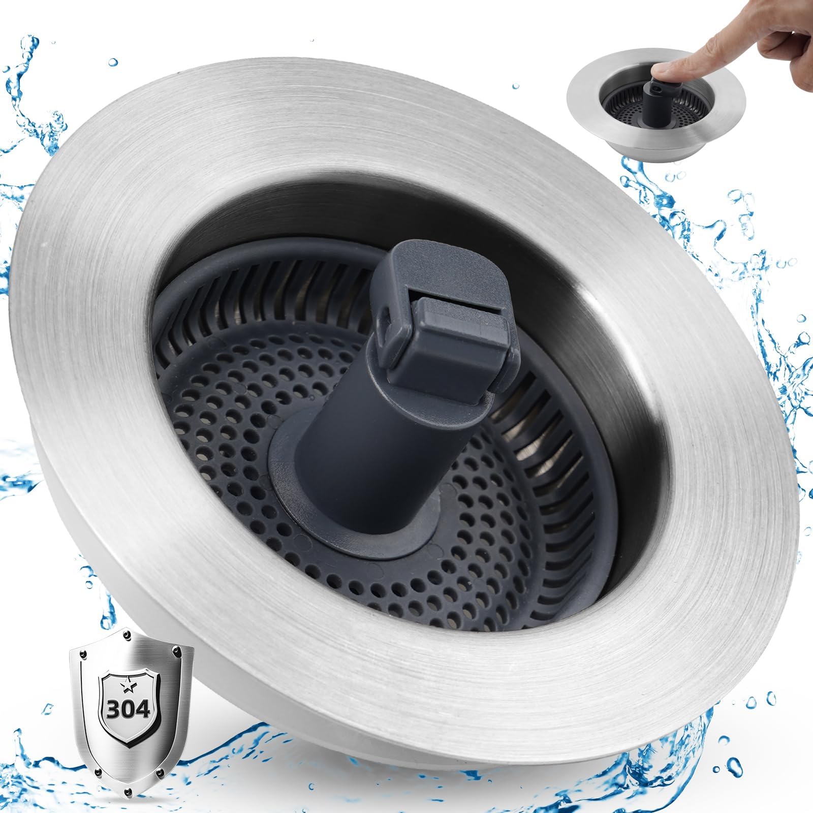 Omruciy Universal Bathroom Sink Stopper - Upgraded Pop Up Sink Drain ...