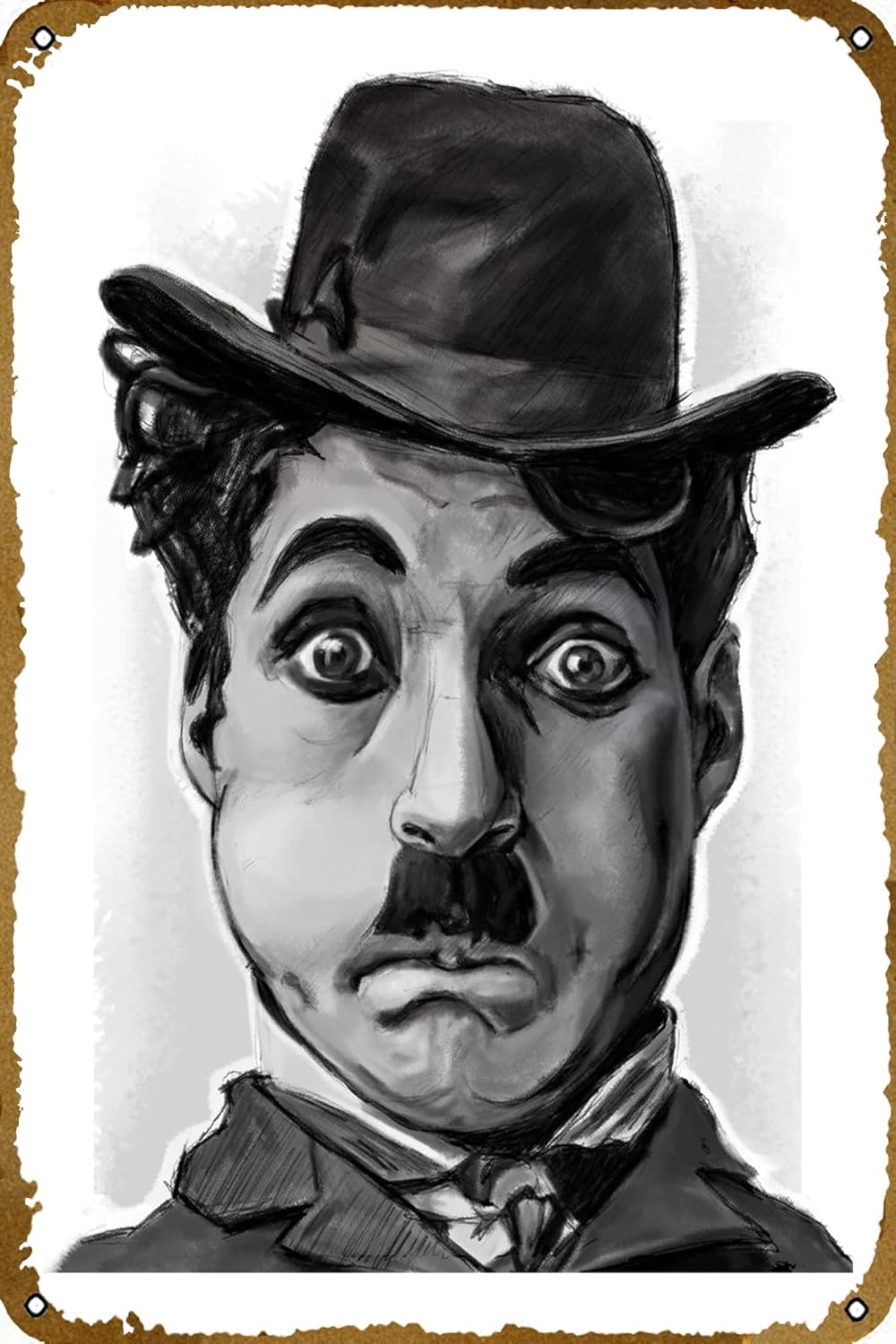 Amazon.com : Charlie Chaplin llustrated Movie Tin Sign Vintage Metal ...