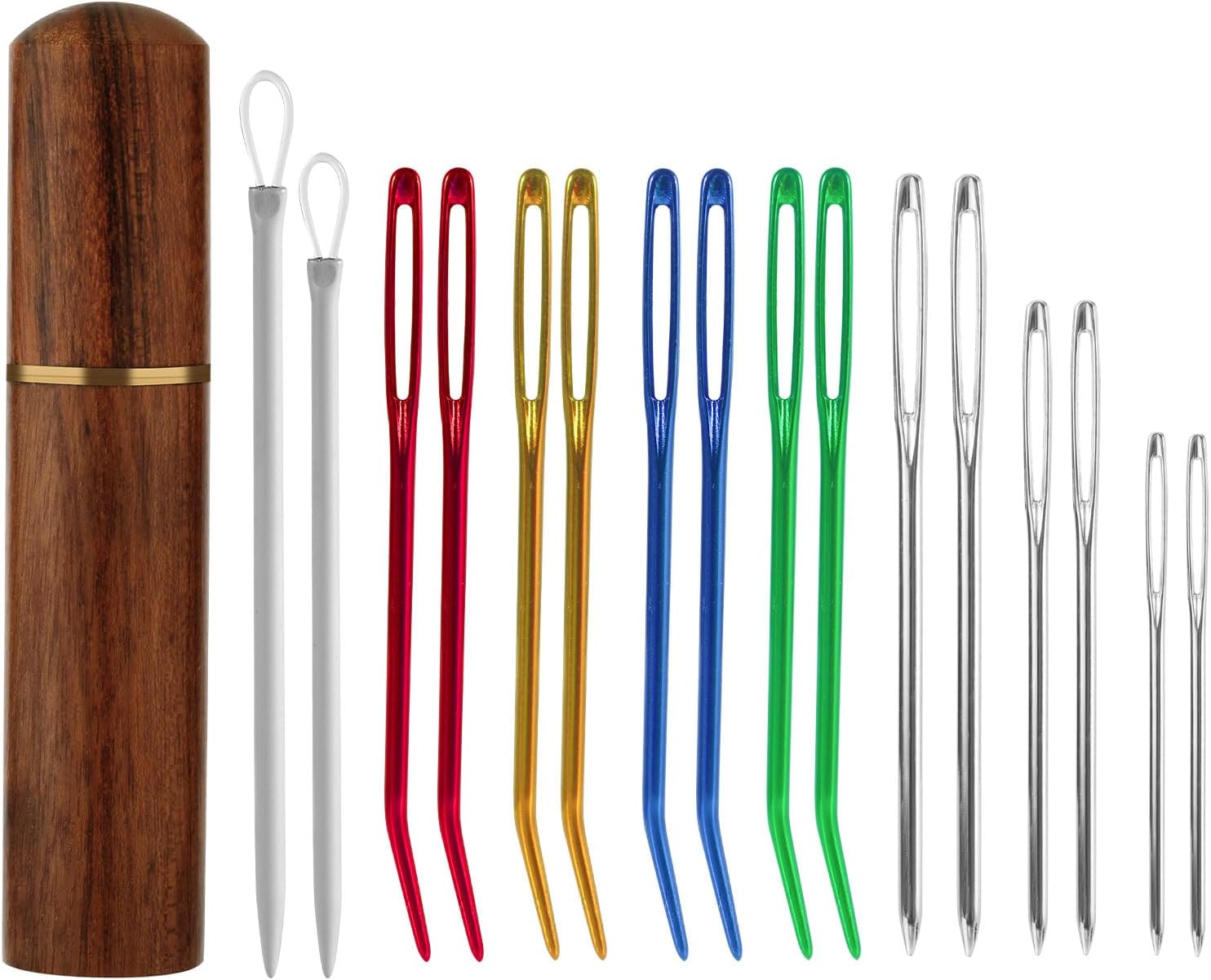 Amazon.com: 17pcs Large Eye Sewing Needles Kit, Steel Embroidery Big ...