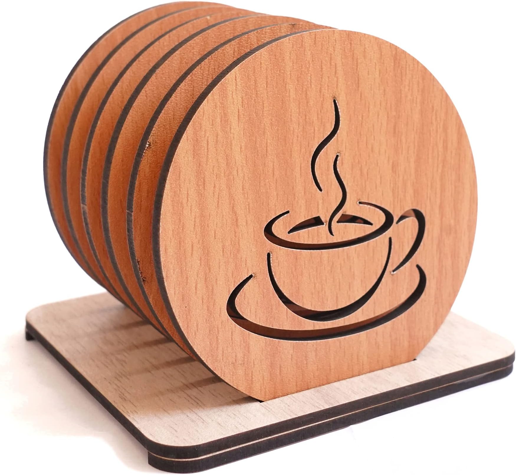 TIDBIT Wooden Coasters for Cups Set of 6 | Kitchen Accessories Items ...