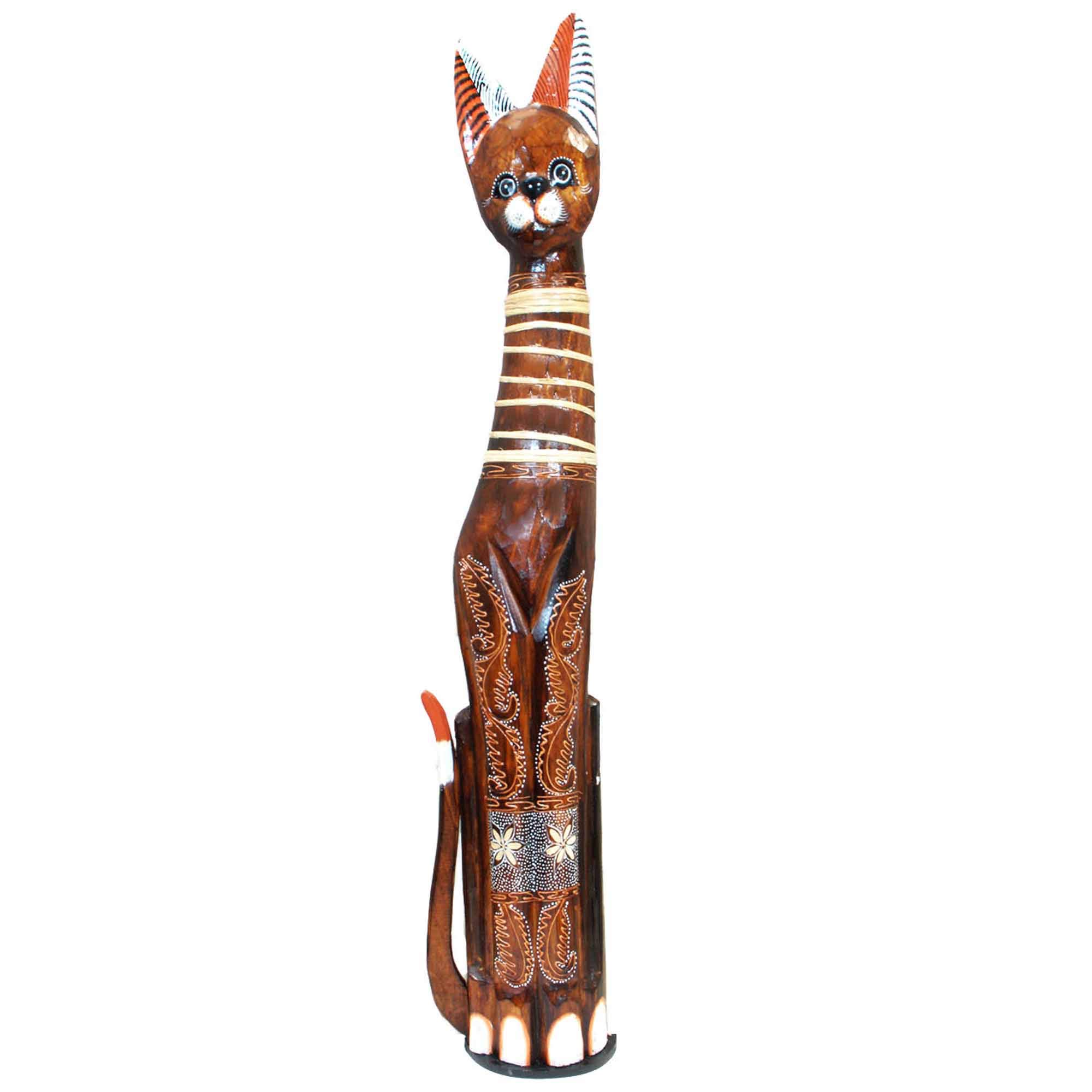 Amazon.com: Stoneage Arts Assorted Wooden Cats with Varying Patterns ...